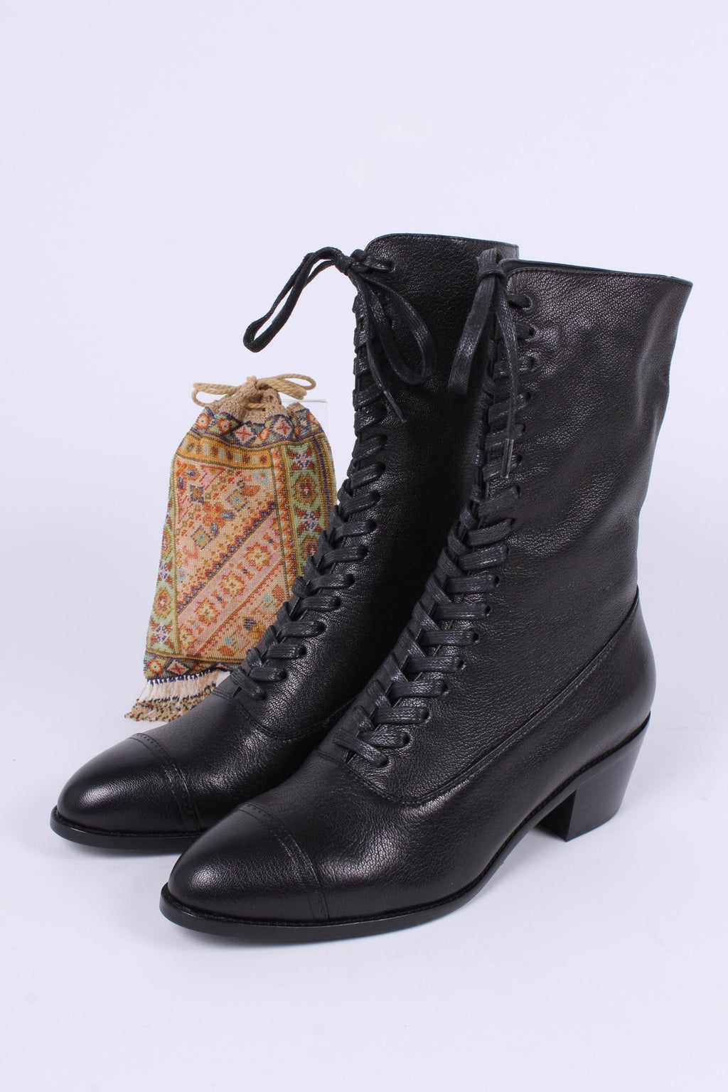 1910s Edwardian everyday walking boot - Black - Alice – memery